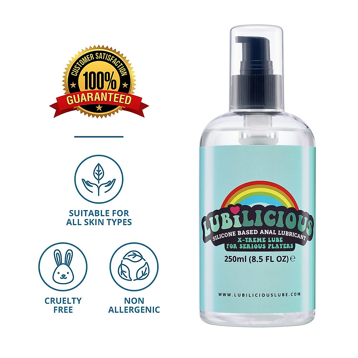 Lubilicious Silicone Based Anal Lubricant - Premium Anal Lube for Sex for Couples - Long Lasting Lube Silicone Lubricant for Sex - Silicone Lube 8 oz