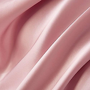 SUNYUM 100% Pure Mulberry Slip Silk Pillowcase Standard Size 19 Momme 600 Thread Count for Hair and Skin with Envelope Closure Queen Size, Hypoallergenic Soft Breathable Silk Pillow Case 1 PC (Pink)