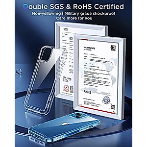 Humixx Designed for iPhone 13 Case, [Not Yellowing] [Military Grade Drop Tested] [Anti-Scratch & Anti-Fingerprint] Clear PC Back with Soft Black TPU Bumper, Slim Fit Protective Case for 13 Phone