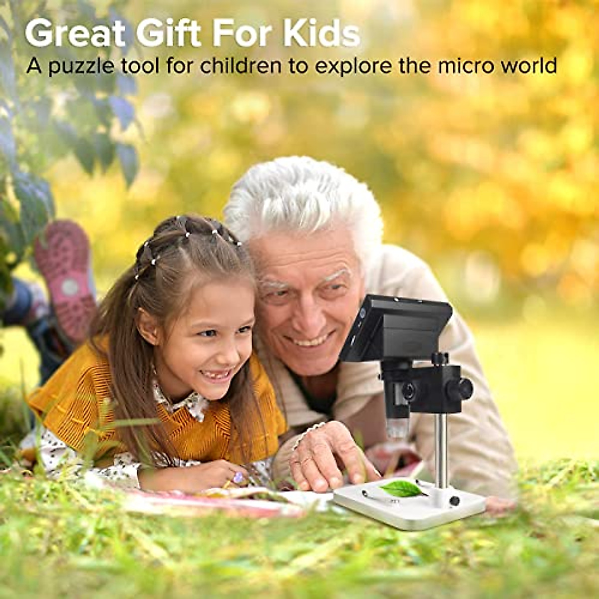 Coin Microscope, Dcorn 4.3 Inch LCD Digital Microscope with 32GB TF Card 10X-1000X Magnification Video Camera Handheld Microscope for Coin Observation/PCB Soldering, Windows Compatible