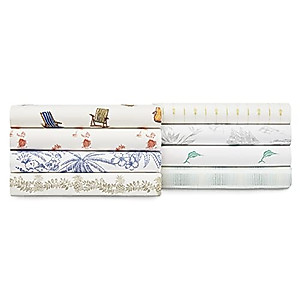 Tommy Bahama - King Sheets, Cotton Percale Bedding Set, Crisp & Cool, Stylish Home Decor (Pineapple Pinstripe Yellow, King)