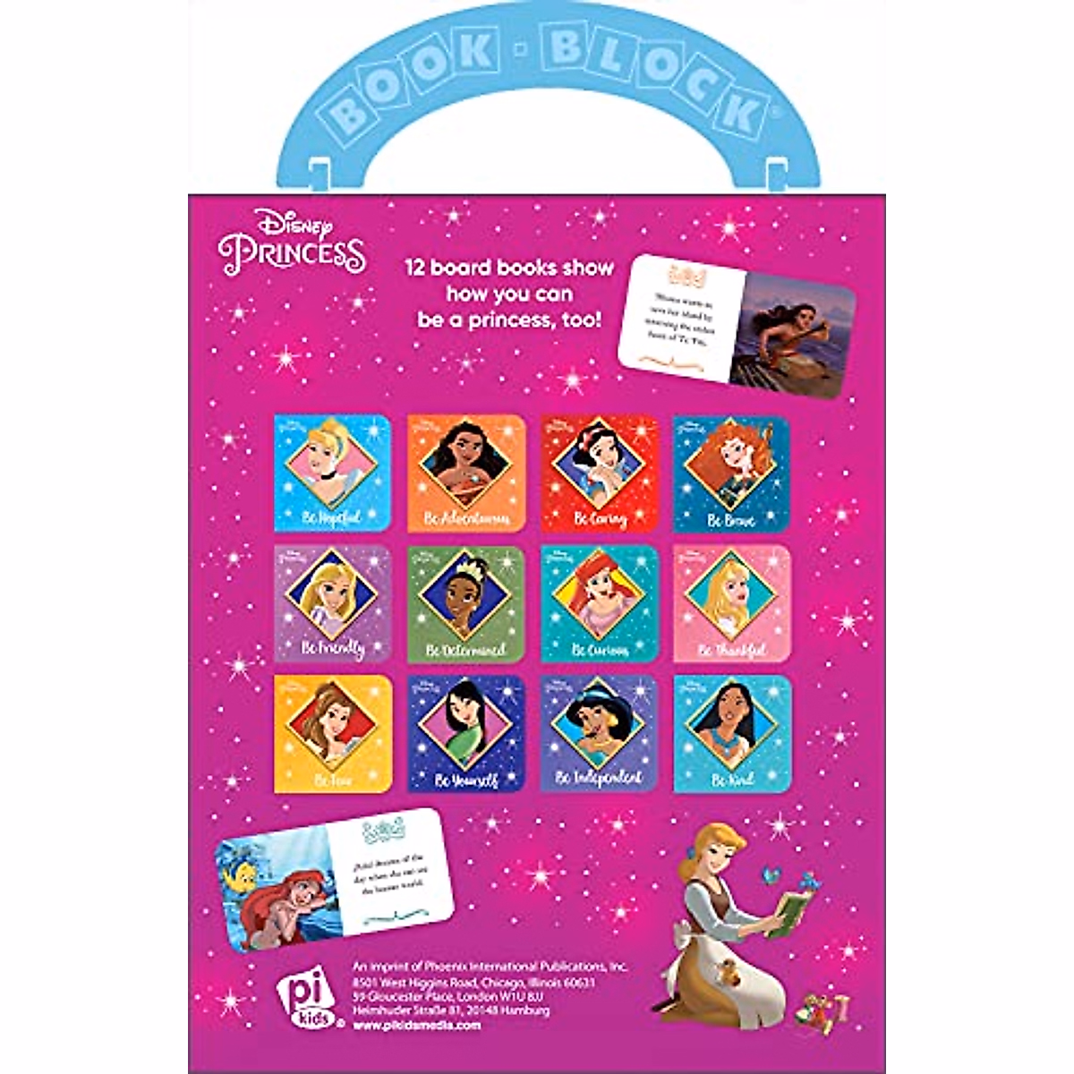 Disney Princess - I Can Be Princess My First Library Board Book Block 12-Book Set Teaches Positive Traits Like Caring, Friendliness, Curiosity, and More! - PI Kids