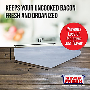 Kitchen Discovery Stay Fresh Bacon Keeper 1lb Plastic Bacon Container for Refrigerator Preserves Freshness and Prevents Spoilage – No Mess Bacon Storage Replaces Greasy Packaging