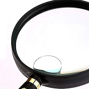 SFMZCM Extra Large Magnifying Glass with Magnification Lens Lighted Handheld Magnifier Glass, Lightweight for Reading (Black)