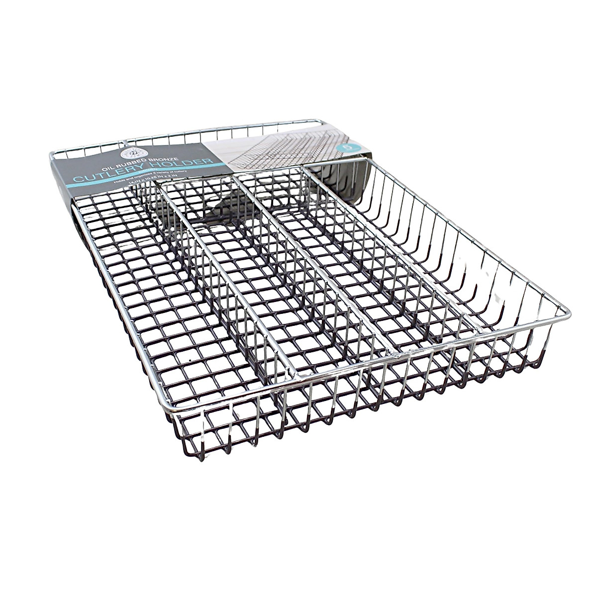 DINY Home & Style 5 Compartment Cutlery Tray Utensil Flatware Dividers Kitchen Drawer Organizer Cutlery Holder (Bronze)