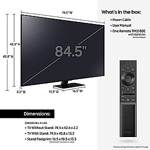 SAMSUNG 85-Inch Class QLED Q80A Series - 4K UHD Direct Full Array Quantum HDR 12x Smart TV with Alexa Built-in and 6 Speaker Object Tracking Sound - 60W, 2.2.2CH (QN85Q80AAFXZA, 2021 Model)