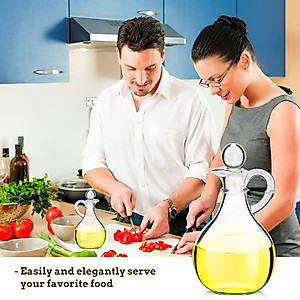 Zopeal 12 Pieces 12 oz Glass Oil and Vinegar Cruets with Stopper Bottle Dispenser Small Salad Dressing Container Round Jar Glass Serving Syrup Bottles with Handle for Sauce Water Olive Oil