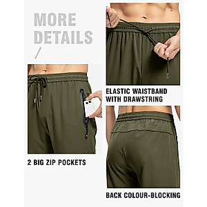 TBMPOY Men's Travel Hiking Pants Lightweight Athletic Wind Athletic Pant Windbreaker Fishing Active Jogger Green XL