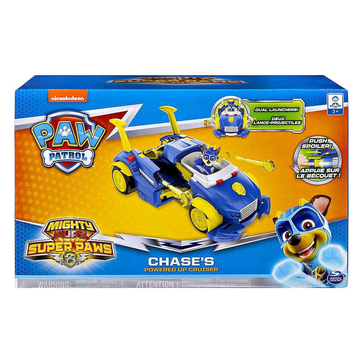 Paw Patrol, Mighty Pups Super Paws Chase’s Powered Up Cruiser Transforming Vehicle