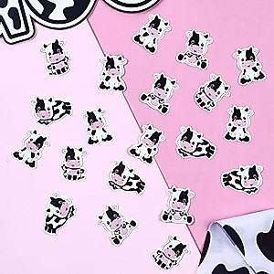 200 Pieces Cow Confetti for Birthday Baby Shower Party, Cow Theme Party Decorations Boys Girls, Farm Animal Cow Print Party Supplies, Holy Cow Im One Moo Moo Birthday Decor