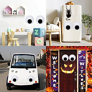 Honbay 4PCS Plastic 7 Inch Gaint Wiggle Eyes Self Adhesive Googly Eyes Large Sticky Eyes Decoration for Refrigerator Door Car Christmas Trees Decor DIY Craft Projects