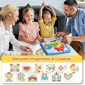 ZOZOPLAY Kids Toys Mosaic Puzzle,490Pcs Building Blocks,Educational Toys with 6 Assembly Drawing,STEM Toys for 4+ Year Old(Small Cube)