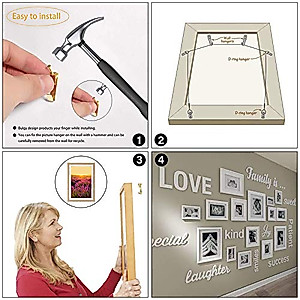 Picture Hanging Hooks, 50 Pcs Heavy Duty 10-50 lbs Picture Hangers Hardware kit with Nails for Picture Frame, Canvas, Mirror Hanging Decoration