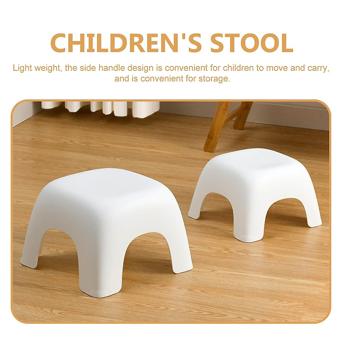 PRETYZOOM Step Stool for Kids, Plastic Skid-Resistant Foot Stool, Single Stool for Toddler Toilet Potty Training