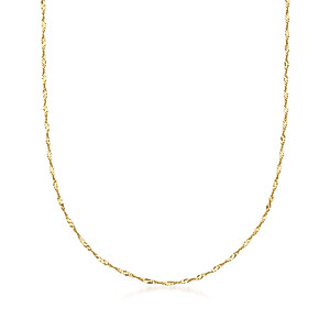 Ross-Simons Italian 18kt Yellow Gold Diamond-Cut Singapore-Chain Necklace. 18 inches