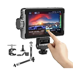 VILTROX DC-550 Pro 5.5" On-Camera LCD Monitor +11 Inch Adjustable Robust Articulating Magic Arm with Super Clamp for Camera