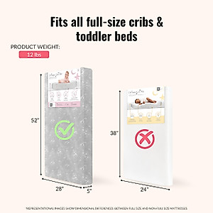 Dream On Me Honeycomb Orthopedic Firm Fiber Standard Baby Crib Mattress | Greenguard Gold certified | 10 Year warranty | 5” Fiber Core Optimum Support | Infant and Toddler Mattress | Waterproof Cover