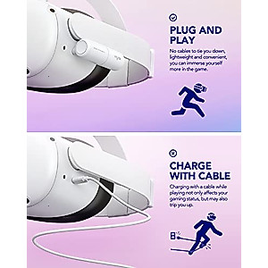 VIYISI Battery Pack for Oculus Quest 2, 5000mAh Small Portable Charger for Meta Quest 2 Accessories, Power Bank Compatible with Quest Pro and PICO 4 and VR Headset, Extend Extra 2-4 Hours Playtime