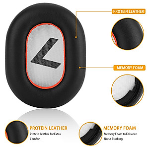 Jarmor BackBeat Pro 2 Earpads, Replacement Protein Leather & Memory Foam Ear Cushion Pad Cover for Plantronics BackBeat Pro 2 Wireless Noise Cancelling Headphones - Black