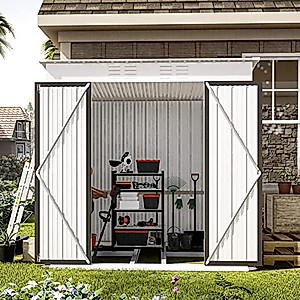 WIILAYOK 6' X 4' Storage Shed, Outdoot Shed with Floor Frame, Steel Garden Shed with Lockable Double Door,Tool Shed for Yard Perfect to Store Garden Tools Bike Accessories