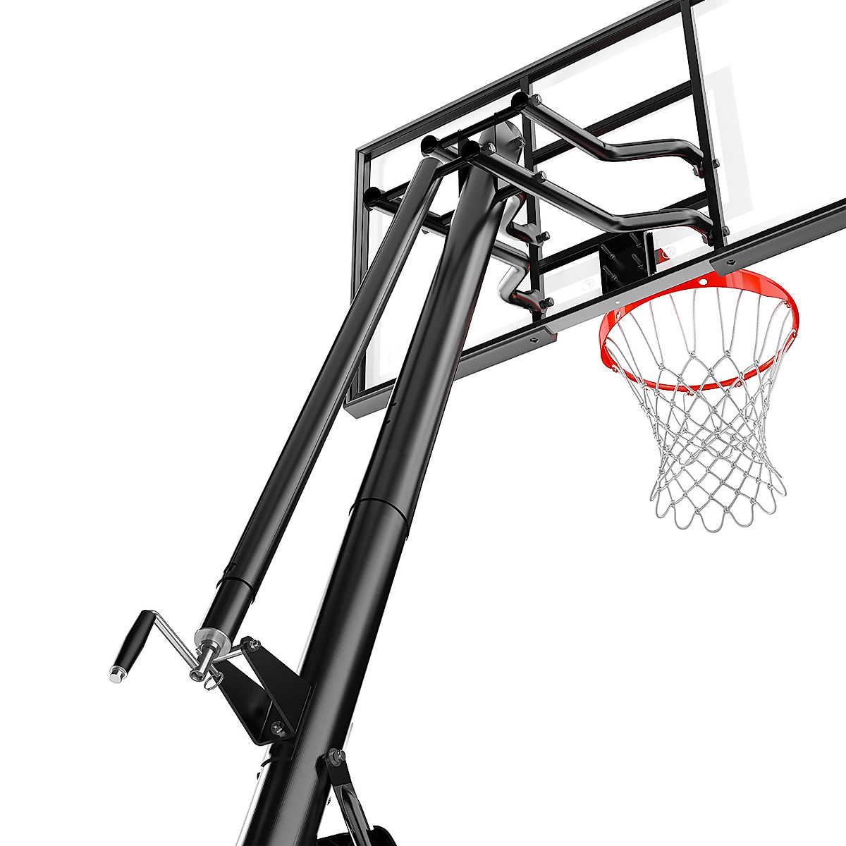 The Ultimate Hybrid, 60" Acrylic, Alum Trim, 3 Piece 3.5" Pole, Screw Jack Lift, Arena Slam Rim, Board Pad