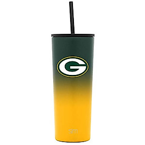 Simple Modern Officially Licensed NFL Green Bay Packers Insulated Tumbler with Straw and Flip Lids | Gifts for Men and Women 24oz Travel Mug Thermos | Classic Collection | Green Bay Packers