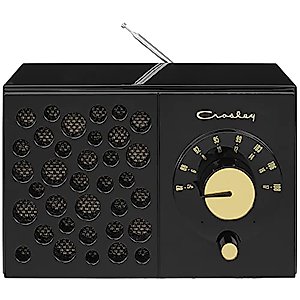Crosley CR3042A-BK Maverick Portable AM/FM Radio with Bluetooth Receiver, Black
