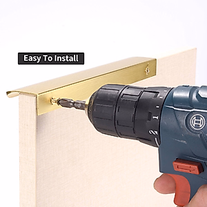 Satanga Edge Finger Pulls for cabinets Kitchen Invisible Hardware Concealed Drawer Pull Aluminum Hidden Door Long Handles Pack of 5 Modern Brushed Brass 11.81" Overall Length Easy Installation