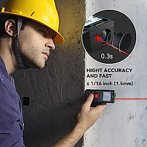 Laser Measure 130ft, MiLESEEY S2H Laser Tape Measure with 2 Bubble Levels, ±1/16IN Accuracy, Laser Measurement Tool for Area Measurement,Volume and Pythagoras, 2" LCD Backlit Laser Distance Measure