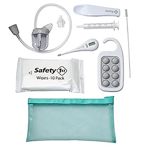 Safety 1st Sick Day Survival Kit, BoogEase Nasal Aspirator with 2 Nose tip Sizes, Grey