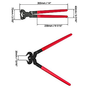 QWORK Hoof Nipper, 14" Heavy Duty Farrier Nippers with Plastic Grip, 1 Pack