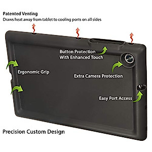 BobjGear Bobj Rugged Tablet Case for Lenovo Tab M10 HD 2nd Gen 10.1 inch Models TB-X306F, TB-X306X Kid Friendly (Bold Black)