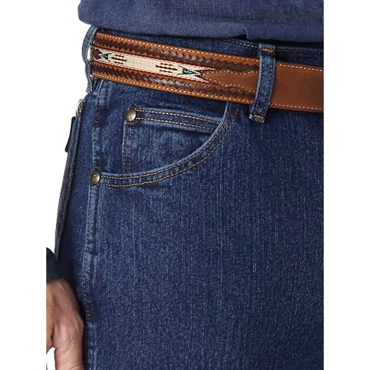 Wrangler Men's Premium Performance Advanced Comfort Cowboy Cut Reg Jean, Mid Stone, 44W x 32L