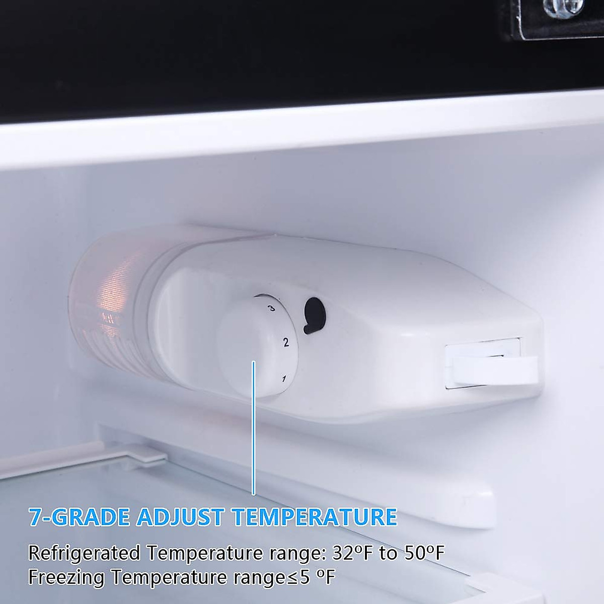 ROVSUN 2 Door Compact Refrigerator with Freezer, 3.2 CU FT Upright Mini Fridge Cooler for Food Drink Beer with Removable Shelves, Ice Tray, Scraper, Perfect for Apartment, Bedroom, Office & Dorm