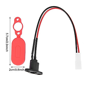 Connector Socket, Flexible Scooter Charging Port with Waterproof Cover for M365 Electric Scooter Accessory