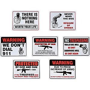 Second Amendment Novelty Signs, 9 inches by 12 inches - Pack of 7