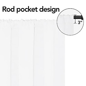 Easy-Going Rod Pocket Curtains for Bedroom, Room Darkening Window Curtains for Living Room, Thermal Insulated Noise Reduction Solid Window Drapes, 2 Panels(42x84 in, White)