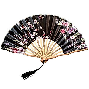 PHONME Decorative Folding Fans Chinese Style Handheld Fans Bamboo Paper Folding Fan Party Decor Vintage Chinese Fans Home Bamboo Birthday Gifts Elegant Hand Fans Vintage Style (Color : C)
