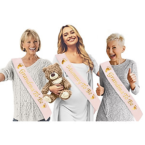 MAGICSHOP4U Mummy to be (1), Grandma to be (2) - Mom To Be Rose Gold Satin Sash Baby Shower Decorations, Gender Reveal, Baby Shower Sash