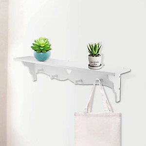 White Carved Wall Hanging Hollow Wall Shelf Wall Decoration Coat Rack Hook White Wood Wall Shelf Shelves