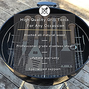 Baseball BBQ | 'Pick Off' Bottle Opener Tool | BBQ Grilling Accessories, Tools & Utensils for Baseball Fans | Patented Wooden Bat Handle & Quality Stainless Steel | Perfect for Dads | Add to Set