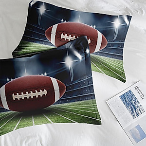 Nesphy Football Full Comforter Set, Rugby Field Football Bedding Set 3 Piece, All Season Soft Toddlers Children Adults Bedroom Bed Decoration Comforter and 2 Pillow Shams