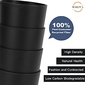 Wheat Straw Cups 8 PCS Good Alternative to Plastic Reusable Cups 12 oz Unbreakable Drinking Cup Reusable Dishwasher Safe Water Plastic Glasses Pure Black