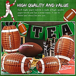 22 Pcs Football Paper Lanterns Football Hanging Decoration Paper Football Party Decor 12 Inch, 10 Inch, 8 Inch Decorative Sports Ball Lantern for Birthday Baby Shower Party Supplies