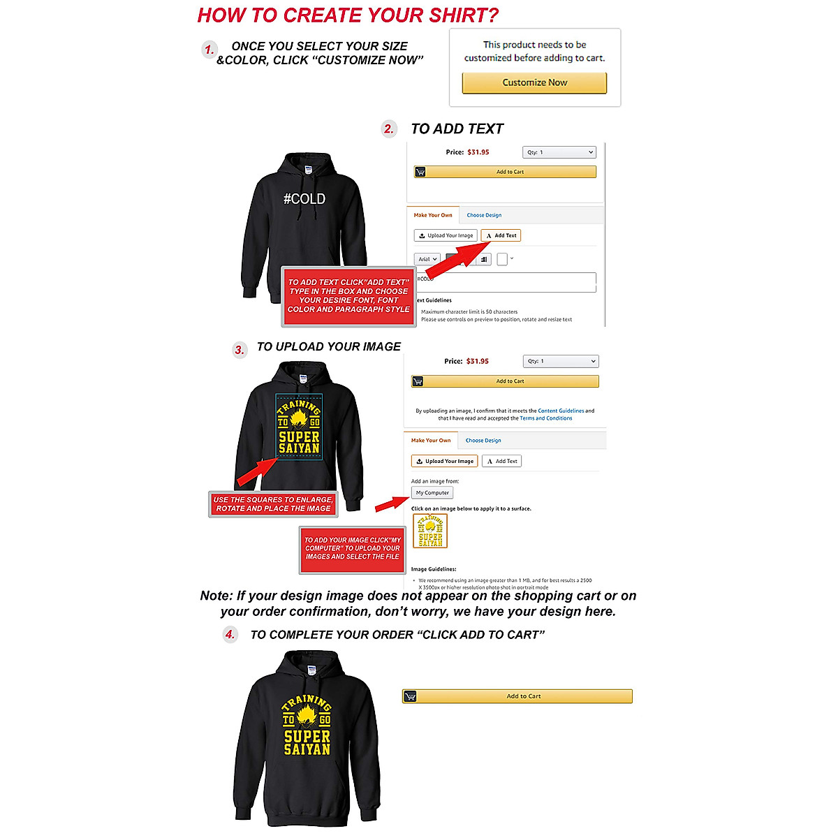 City Shirts Add Your Own Text and Design Custom Personalized Sweatshirt Hoodie (XX Large, Black)