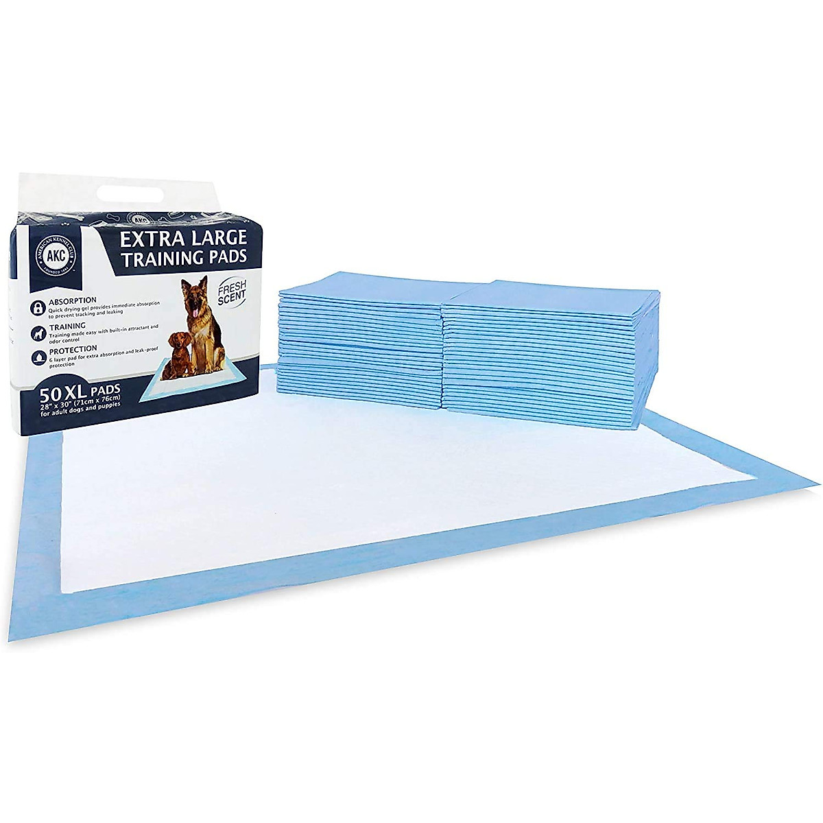 Ultra Absorbent Odor Control Training Pads For Dogs Leak-proof Quick Dry Gel â€“ Extra Large 30 x 28 Pee Pads - Fresh Scented - 50 Count, Pack of 1