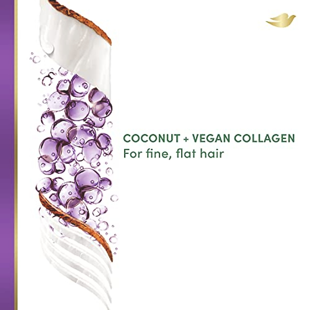 Dove RE+AL Bio-Mimetic Care Conditioner For Fine, Flat Hair Revolumize Silicone-Free Conditioner With Coconut + Vegan Collagen 10oz