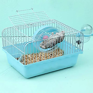 Zhang Ku Simple Cavie Guinea Pig Cage & Rabbit Cage | Pet Cage Includes Free Water Bottle & Food Bowl&Hamster Running Wheel (Blue)