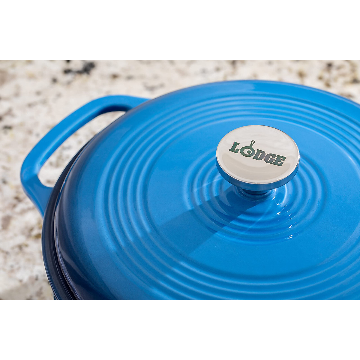 Lodge EC6D33 Enameled Cast Iron Dutch Oven, 6-Quart, Blue