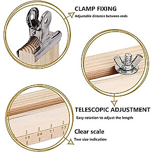 Wooden Jig Bracelet Maker, Wristband Maker Kit with 2 Clips,Jig Bracelet Maker Wooden Frame - DIY Hand Knitting Bracelet Jig, Adjustable Jig Bracelet